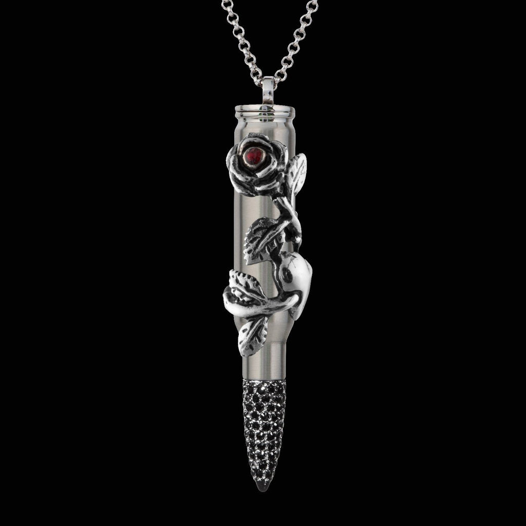 Bullet Jewelry: Pure Rose & Heart - Black Swarovski – Bullets 4 Peace